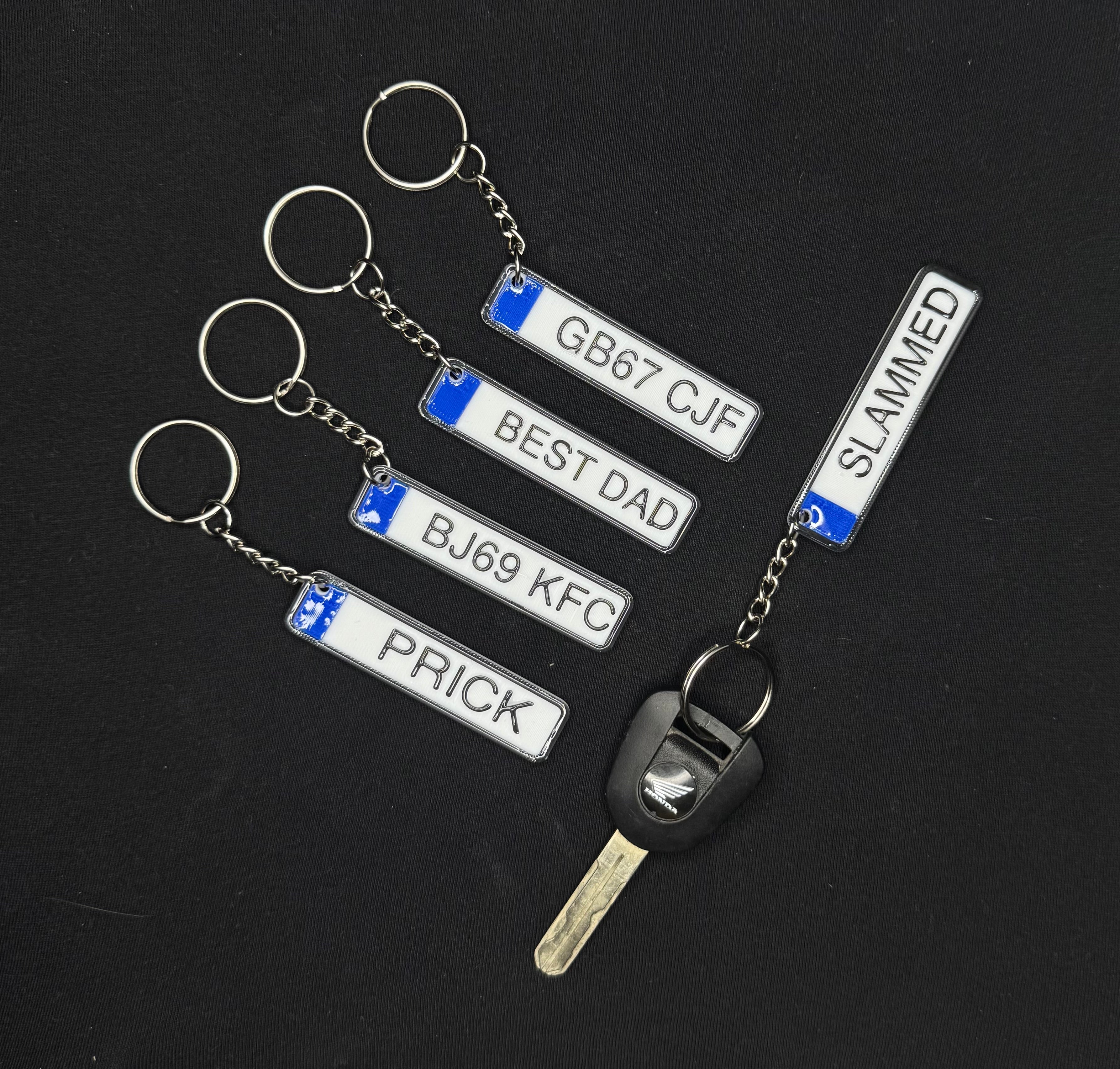 Personalized number plate key rings – JA.DIECAST